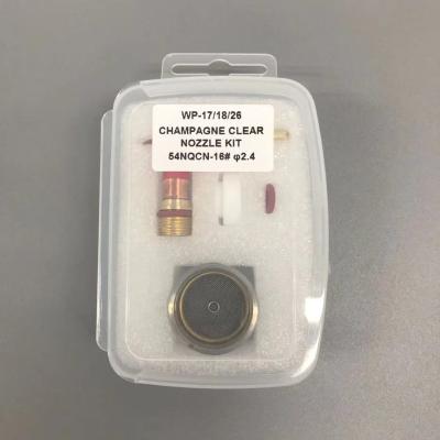 Cina WP-17/18/26 16 TIG accessori di torcia di saldatura Champagne Clear Nozzle Kit con protezione in vendita