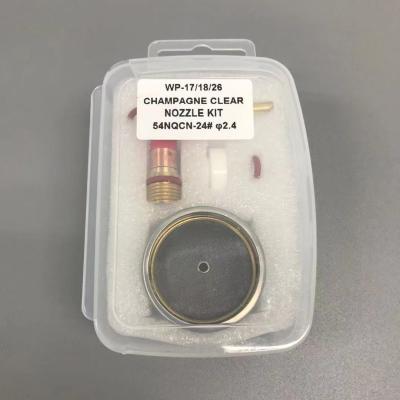 Cina WP-17/18/26 TIG accessori di torcia di saldatura 24 Champagne Clear Nozzle Kit con protezione in vendita