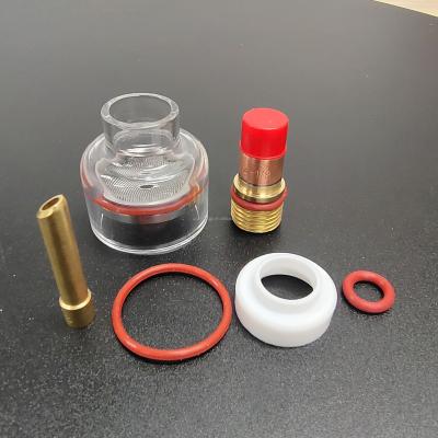 Cina WP 17 18/26 Kit TIG per coppe di saldatura con colletti per coppe di vetro Lenti a gas e ugello in ceramica in vendita