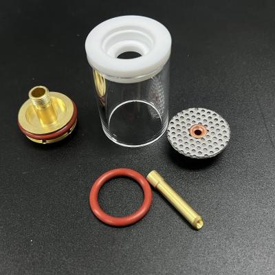 China Wp17/18/26 Tig Tocha Copas de vidro Kit de solda com 1 kg superior reto bico de vidro 47mm à venda