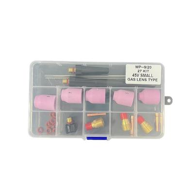 China Pink UPPERWELD 27PCS TIG Soldagem Tocha Acessórios 53N Série bico cerâmico TIG Peças sobressalentes Incluem Lente de Gás à venda