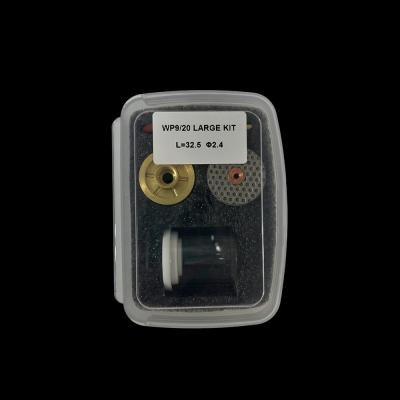 China WP-9/20 TIG Las Accessoires Quartz Nozzle Kit Torch Spare Parts Grote glazen bekers Kit Te koop