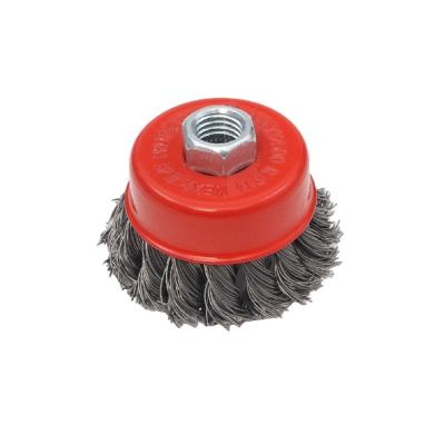 China Op maat gemaakte ondersteuning 3 inch Twisted Wire Wheel Brush voor lasverbruik M14*75*2mm Te koop
