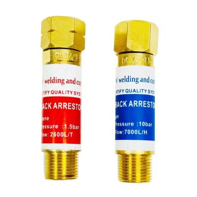 China Oogstof-acetyleen flashbackarrestor met een werkdruk van 1,5 bar en 10 bar Te koop