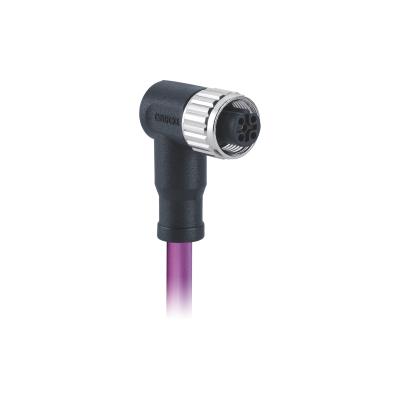 Cina 5 pin M12 B codificato connettore femmina gomito modellato 0,5 m Pur 2px22awg cavo schermato Profibus in vendita