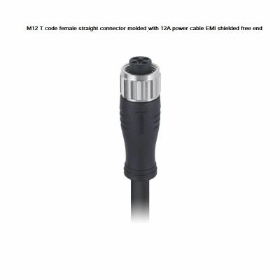 Cina Cavo elettrico della parte posteriore M12 di codice di robotica M12x1 4 Pin Connector Shielded 15m T in vendita