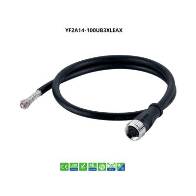 Cina fermaglio codificato A del cavo M12 del rivestimento di 10m 4 Pin Unshielded PUR in vendita