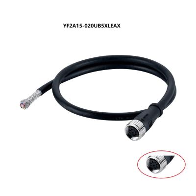 Cina Un rivestimento Unshielded femminile codificato di Pin 2m PUR del cavo elettrico M12 5 in vendita