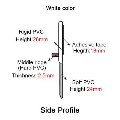중국 50 밀리미터 하얀 Pvc 도어 하단부 밀봉 스트립 바람 증명 판매용