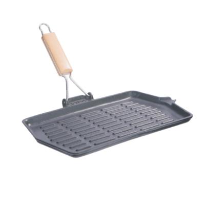 China Antihaftbeschichtete Grillplatte aus Gusseisen, 33 x 20,3 cm, emaillierte Gusseisen-Grillpfanne zu verkaufen