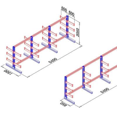 China Kragarmregal-Regal Sgs-Holzlagerungs-Stark beanspruchen System-4.5T zu verkaufen