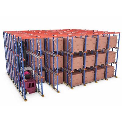 China Q235B Structurele aandrijving in palletstellingsysteem ODM heftruckstellingen Te koop