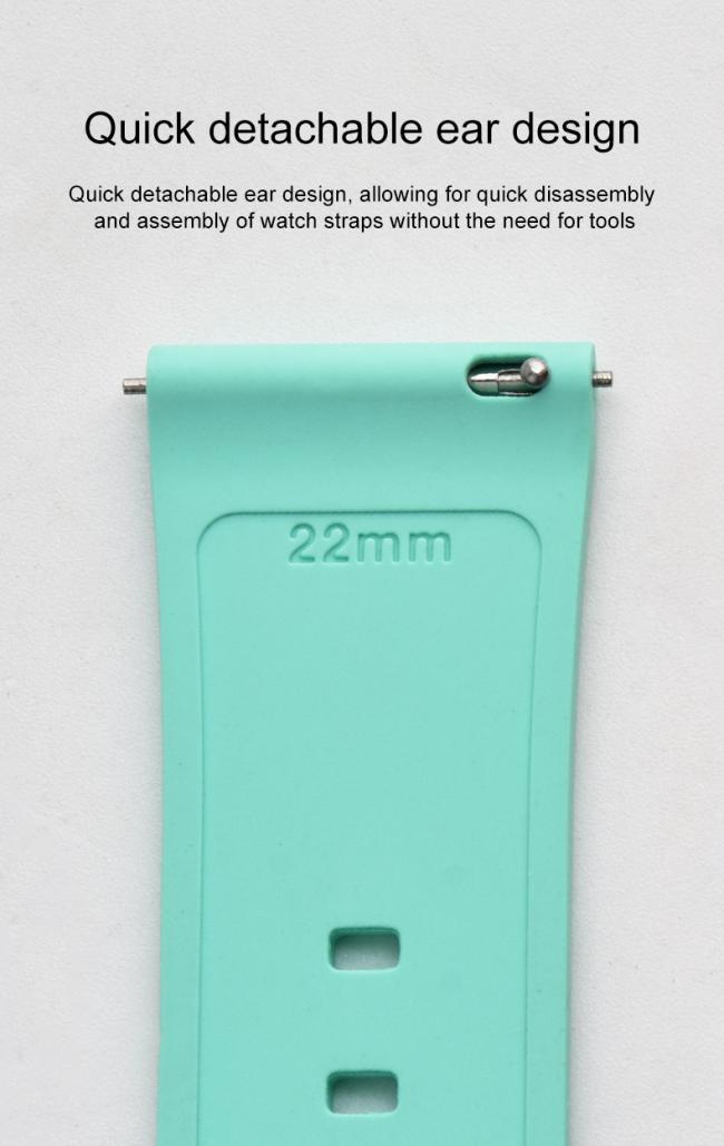 Close-up of 22mm quick-release spring bar for tool-free strap swap.