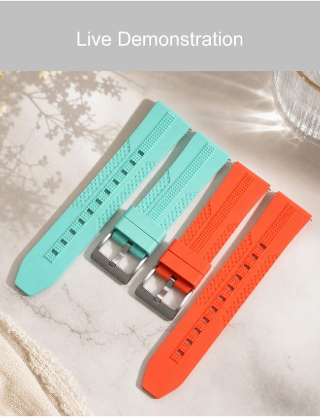Product lineup of VortexGrid straps in Mint Green and Sunset Orange.