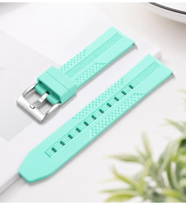 Mint Green premium FKM watch band showing dual-loop keepers.