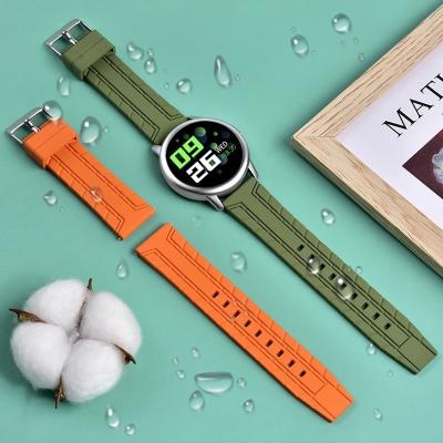 China Soft 22mm Silicone Rubber Watch Strap Stainless Steel Buckle For Sports à venda