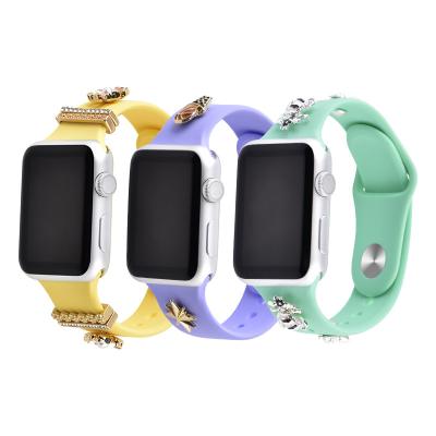 China Faixa de relógio contínua natural pura do silicone de 100% para a série 40mm de Apple 44mm à venda