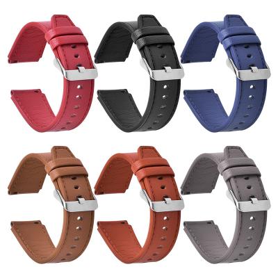 中国 取り替え可能な本革の時計バンド、22mmの子牛革の時計バンド 販売のため