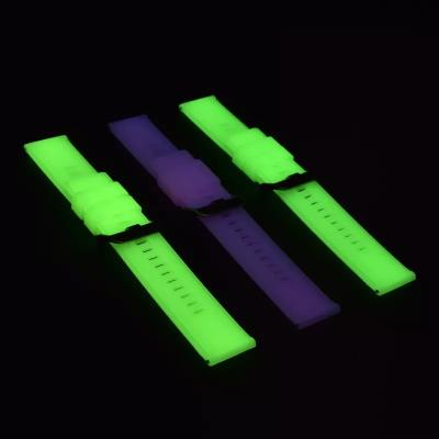China A correia de relógio luminosa da borracha de silicone da liberação rápida 20mm une flexível à venda