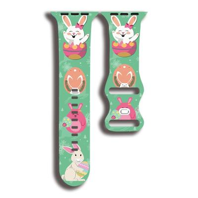 China Hook and Loop Hello Kitty Silicone Watch Bands for Apple Series 10 Watch Band Strap Hello Kitty Design Custom Comfortable for sale