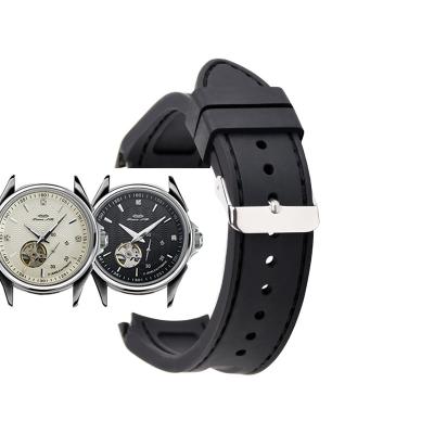 Cina I cinturini spessi della gomma di silicone, lo stile degli uomini hanno curvato i cinturini di orologio in vendita