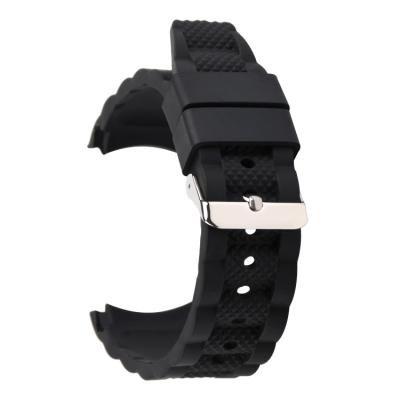 Cina Cinturino regolabile curvo della gomma di silicone dei cinturini di orologio degli uomini per l'orologio pesante in vendita