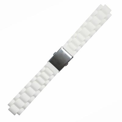 China Duas faixas das correias de relógio da borracha de silicone das partes 20x12mm com fecho de dobramento à venda