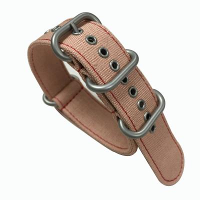 Cina Cinturino rosa della cinghia della tela della carne con i fori Zulu Style del metallo in vendita
