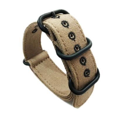 Cina Retro cinturino di orologio della tela del rilascio rapido, cinturino spesso di 2.4mm in vendita