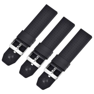 China Correia de relógio do ODM da correia da faixa de relógio do silicone do delicado da liberação rápida 22mm à venda