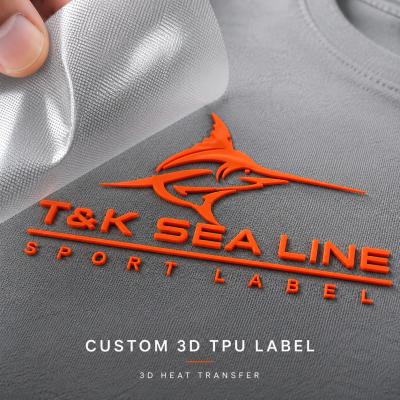 China Custom 3D Silicone Heat Transfer Labels for Sportswear Apparel for sale