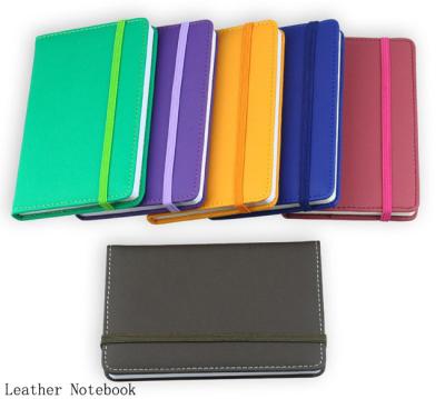 China colorful A6 leather notebook custom moleskin notebook with elastic LN-012 for sale