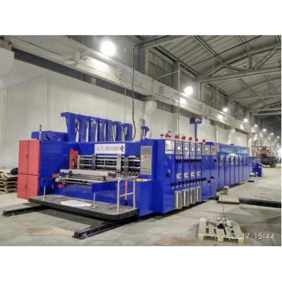 Cina 5500 KG Stampante flessibile automatico Slotter Die Cutter Inline Folder Gluer Machine For Corrugated Box Machine Ffg Case Making Machine in vendita