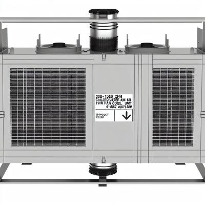 Cina 200-1500 CFM Unità di bobina del ventilatore ad acqua raffreddata con flusso d'aria a 4 vie in vendita