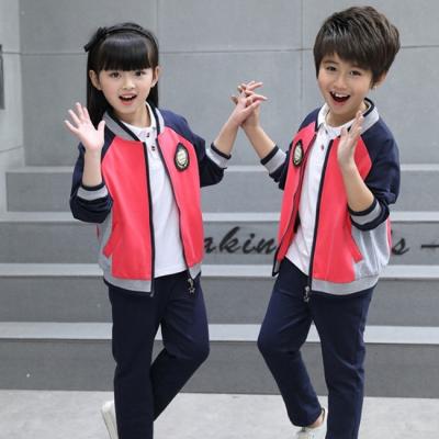 China Kinderkindergarten-Grundschule-Uniform-langärmlige Stand-Kragen-Sportkleidung zu verkaufen