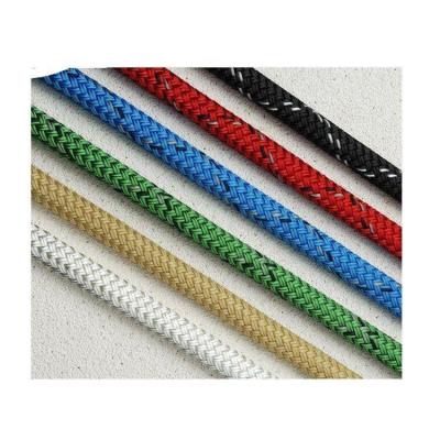 China 10mm 32 Strands Polypropylene Rope Polyester Colored Braided Round Cord 6mm Nylon Rope Double Braided for sale