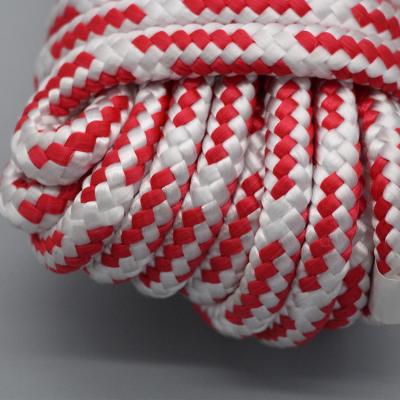 China 10mm 32 Strands Polypropylene Rope Polyester Colored Braided Round Cord 6mm Nylon Rope Double Braided for sale
