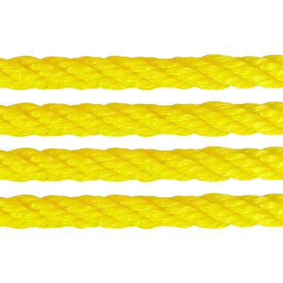 China Cuerda de plástico PP de polipropileno de 3 hebras, cuerda trenzada para redes de pesca, embalaje en venta