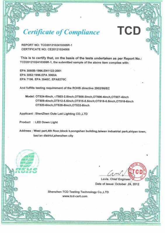 - Shenzhen oute led lighting., LTD