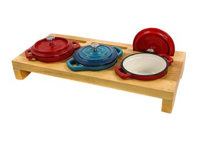 Chine Émaillé le four de camp de fonte de revêtement 3pcs placent pour le feu campant à vendre