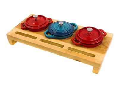 Chine Émaillé le four de camp de fonte de revêtement 3pcs placent pour le feu campant à vendre