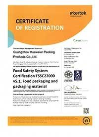 FSSC 22000 - Guangzhou Huaweier Packing Products Co.,Ltd.