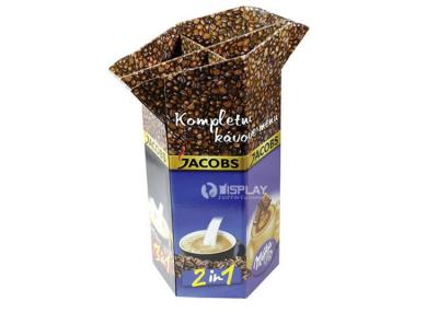 Cina Banchi di mostra esagonali del punto di vendita dei recipienti dello scarico del cartone dei chicchi di caffè in vendita