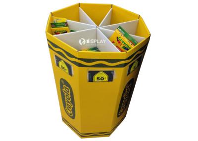 Cina Esposizione ondulata POP dei recipienti dello scarico del cartone della cancelleria con i divisori in vendita