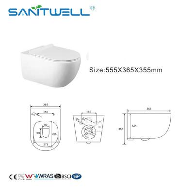 Κίνα New morden bathroom water saving p-trap 180mm wall mounted toilet hidden cistern bathroom accessories προς πώληση