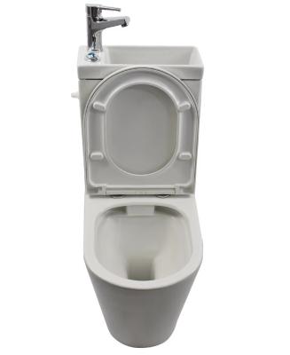 China 2 in 1 Water Saving Commode Ceramic Toilet Bowl and Hand Wash Basin Combination Combo Wc Toilet Set with Built in Sink for sale