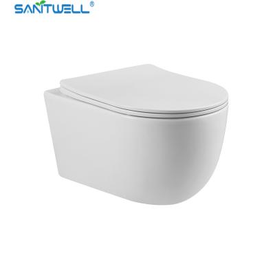 Chine Flux sans monture de cuvette des toilettes blanche de carte de travail de salle de bains de Sanitwell SWJ1125 à vendre