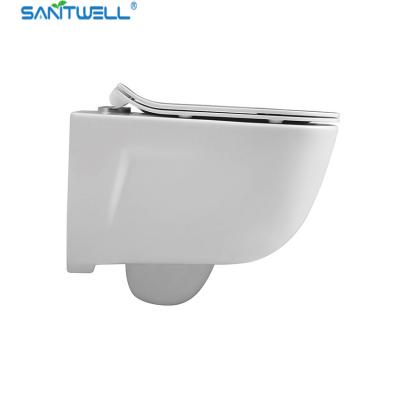 중국 Sanitwell SWJ1225 욕실 화장실 흰색 변기 림리스 플러시 판매용