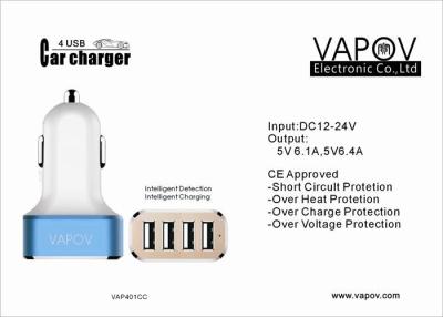 China 6.1A AL de Autolader van USB van Legerings Intelligente 4 Haven voor Apple/Androïde Mobiele telefoon/Tabletpc Te koop
