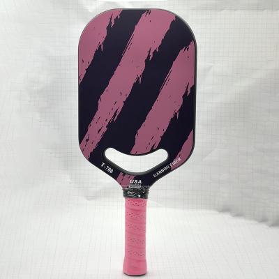 China Pink design aerodynamic 16mm carbon fiber honeycomb core thermoforming frameless high-end Pike racket for sale